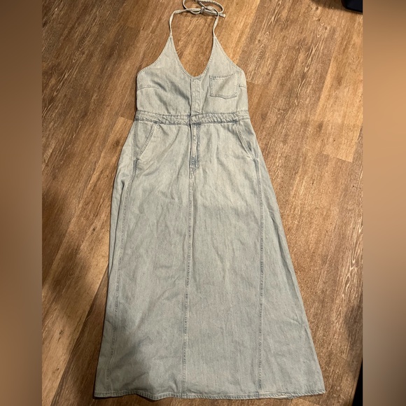 Universal Thread | Dresses | Denim Halter Maxi Dress With Open Back ...